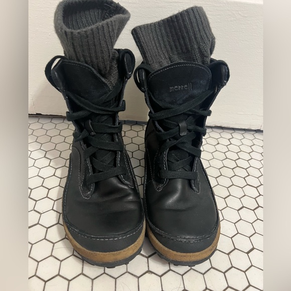 Merrell | Shoes | Merrell Black Dauphine Knit Sock Boot | Poshmark